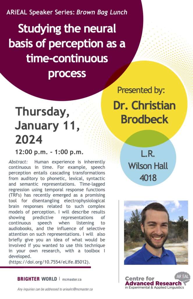 [Speaker Series/Brown Bag], Christian Brodbeck, “Studying the neural ...